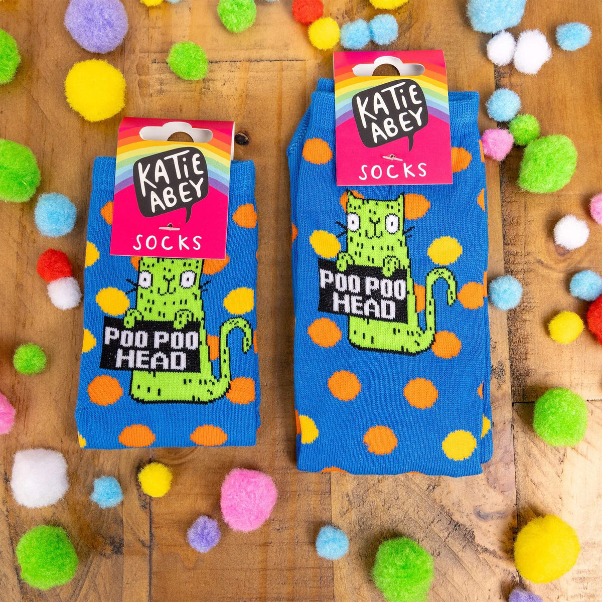 Sweary Cat Poo Poo Head Socks (Grown Up Size) – Katie Abey