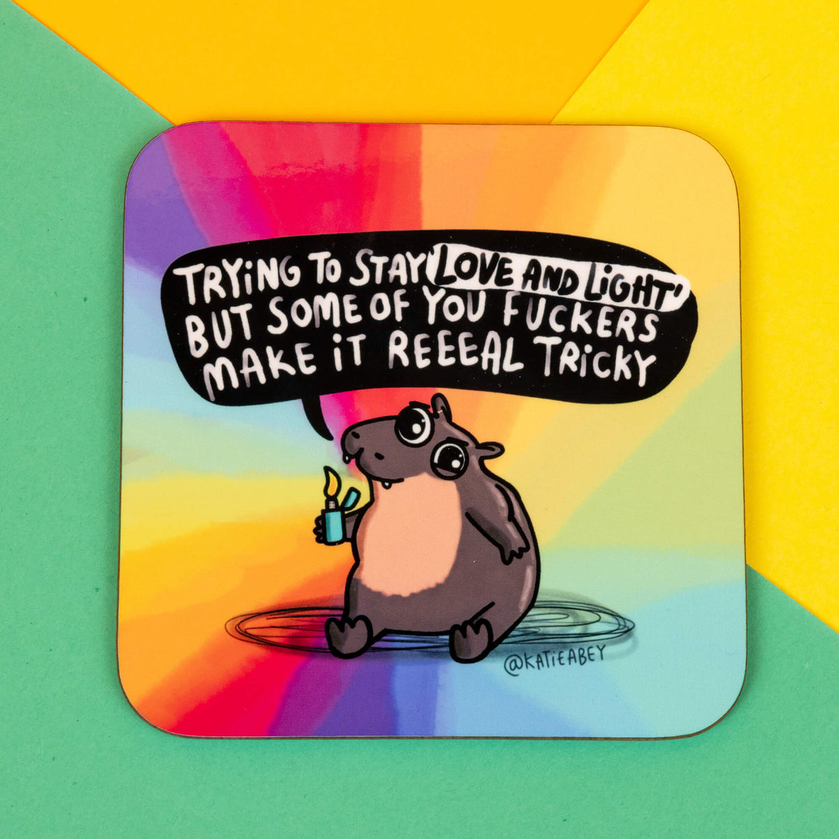 You Make it Reeeal Tricky Moo Deng Hippo Coaster 🦛🔥☕ – Katie Abey