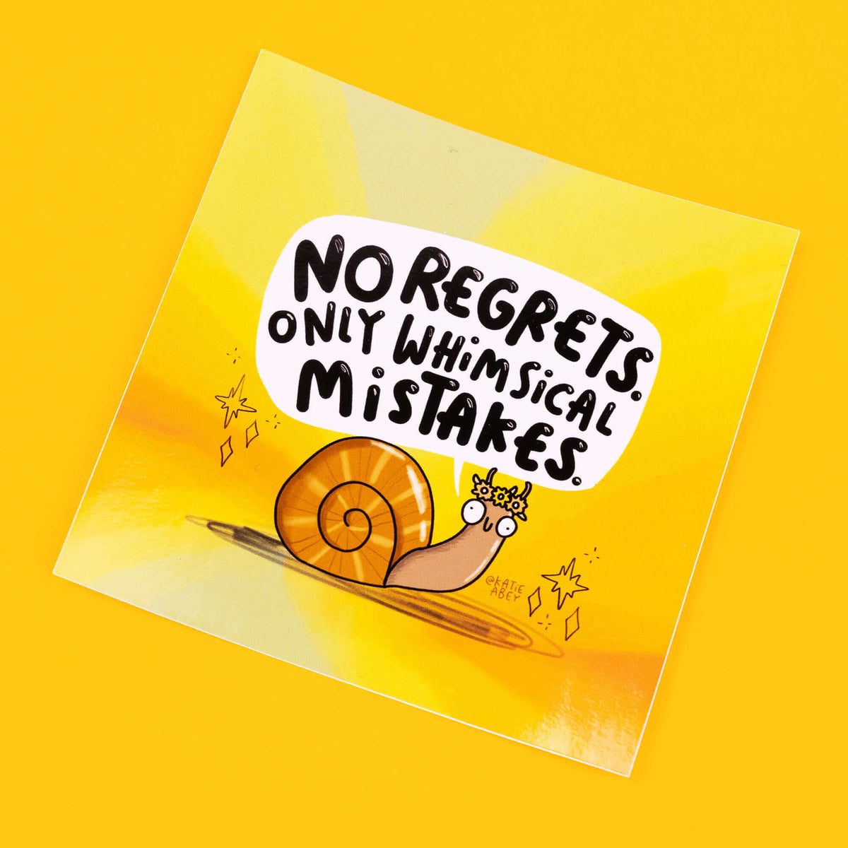 No Regrets Snail Vinyl Sticker 🐌 – Katie Abey